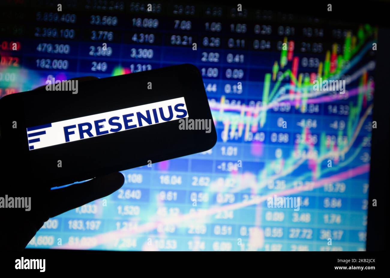 The logo of Fresenius is seen in this illustration. The DAX is the ...