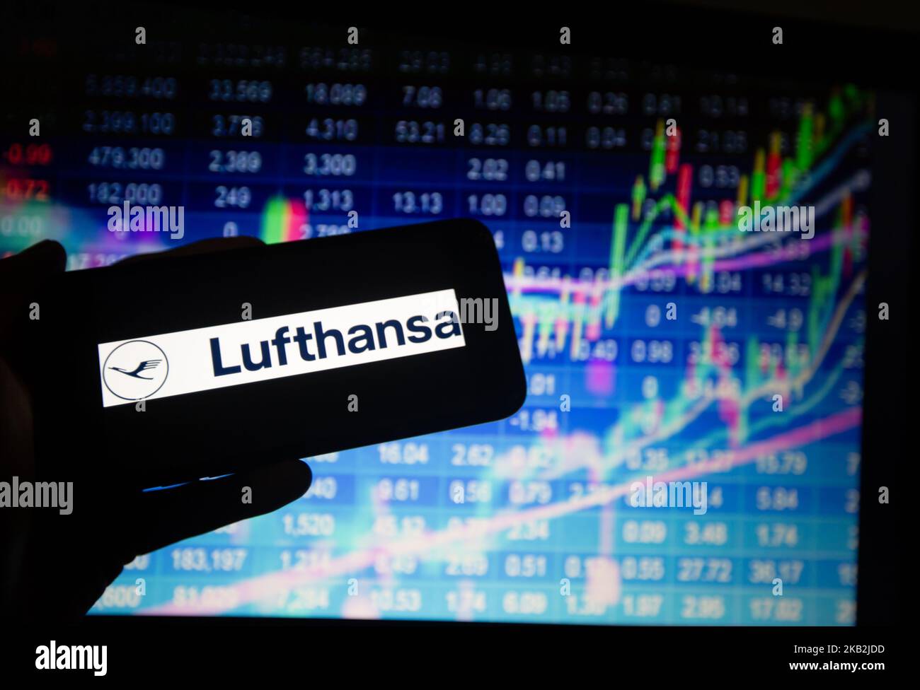 The logo of Lufthansa is seen in this illustration. The DAX is the ...