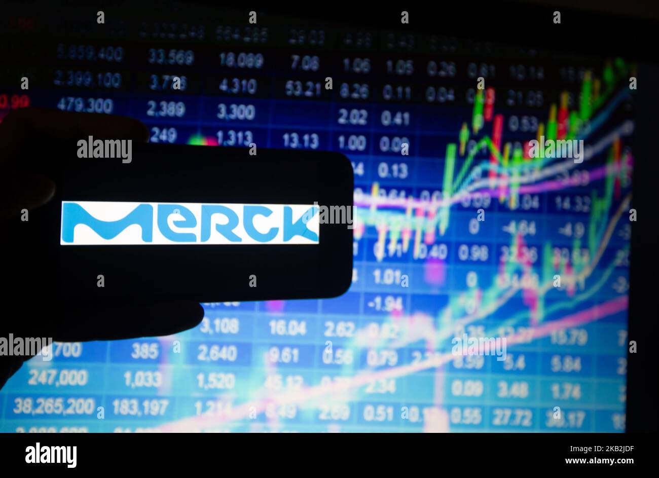 The logo of Merck is seen in this illustration. The DAX is the major ...