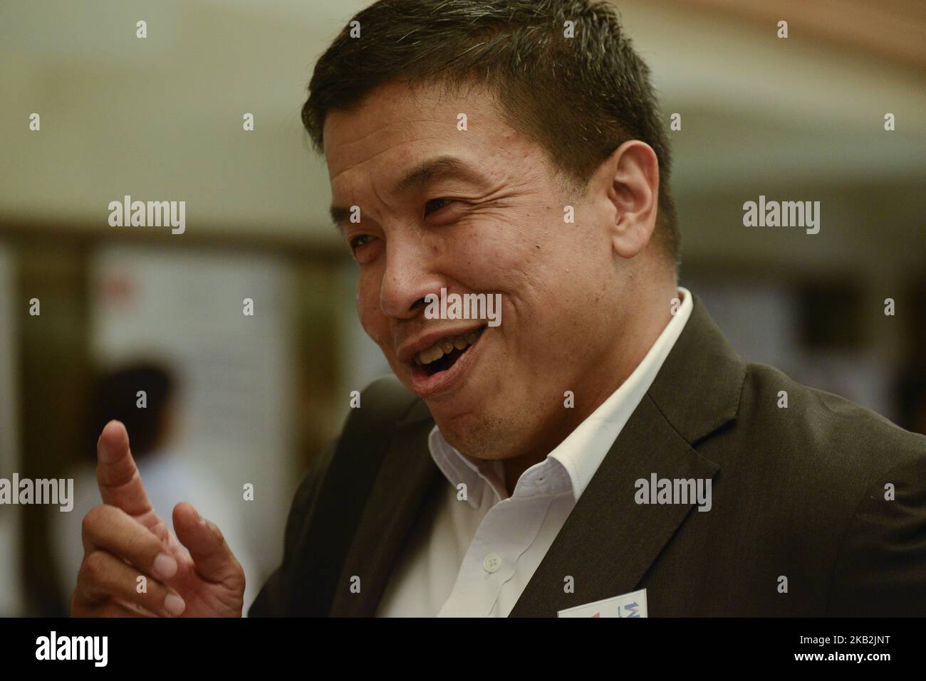 Thai politician Chadchart Sittipunt speaks to media after being named ...