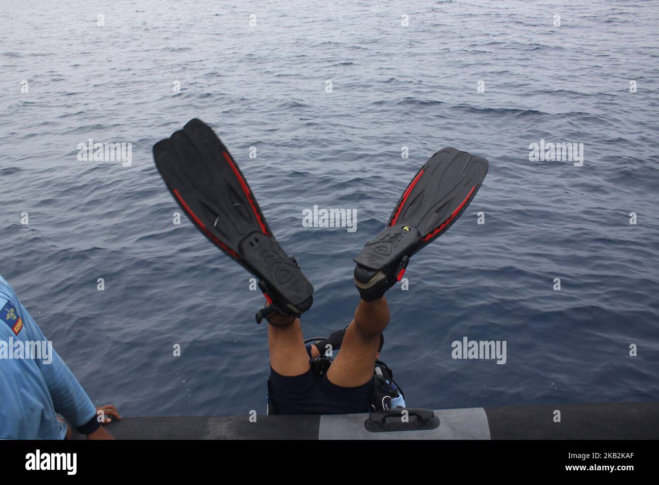 Frog Man team from Indonesian Navy conduct underwater an underwater ...
