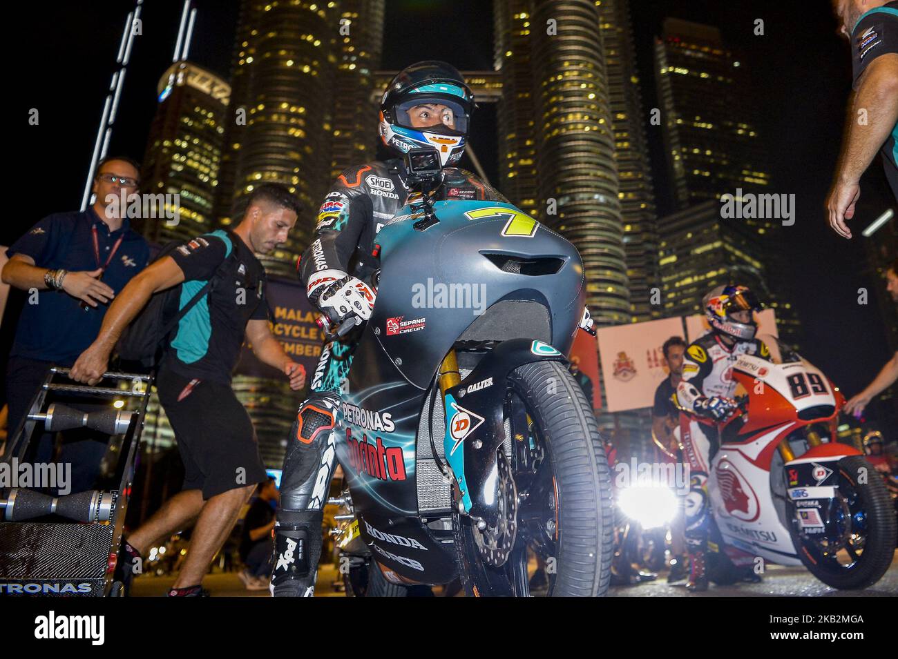 Malaysian Moto3 rider Adam Norrodin of SIC Racing Team poses with his ...
