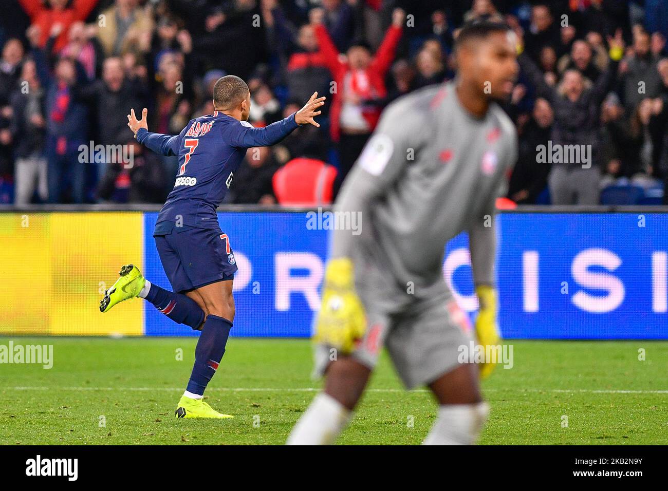 Killian Mbappe #7 during the french Ligue 1 match between Paris Saint ...