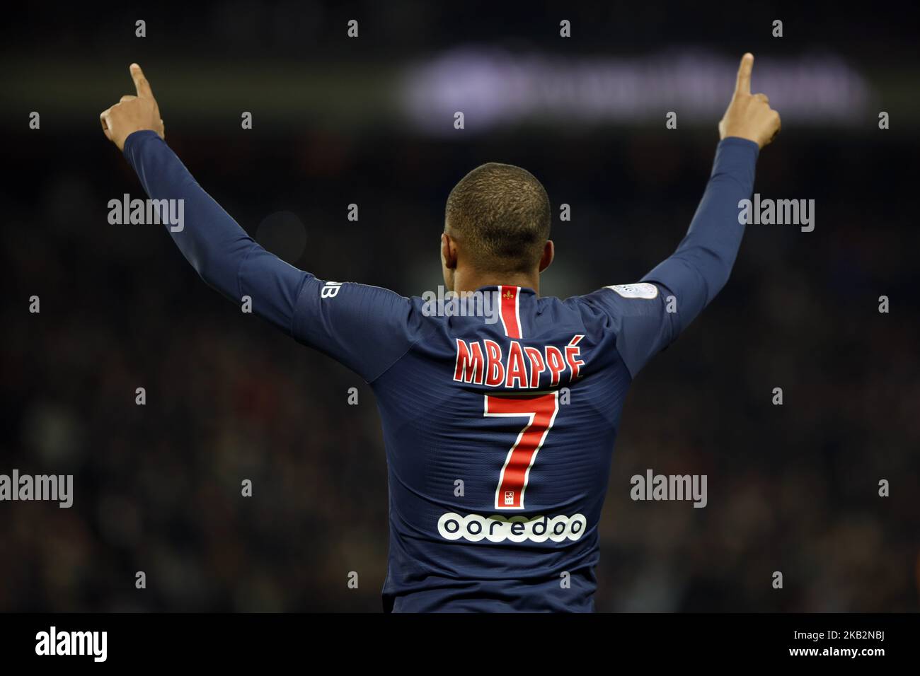 Kylian Mbappe attends the soccer match game between PSG and Lille at ...