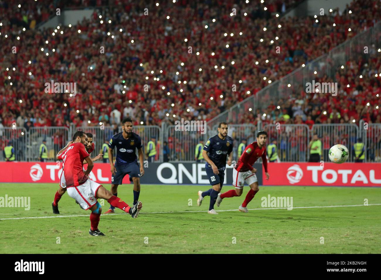 Walid Soliman scores a first goal during their first leg of Final ...