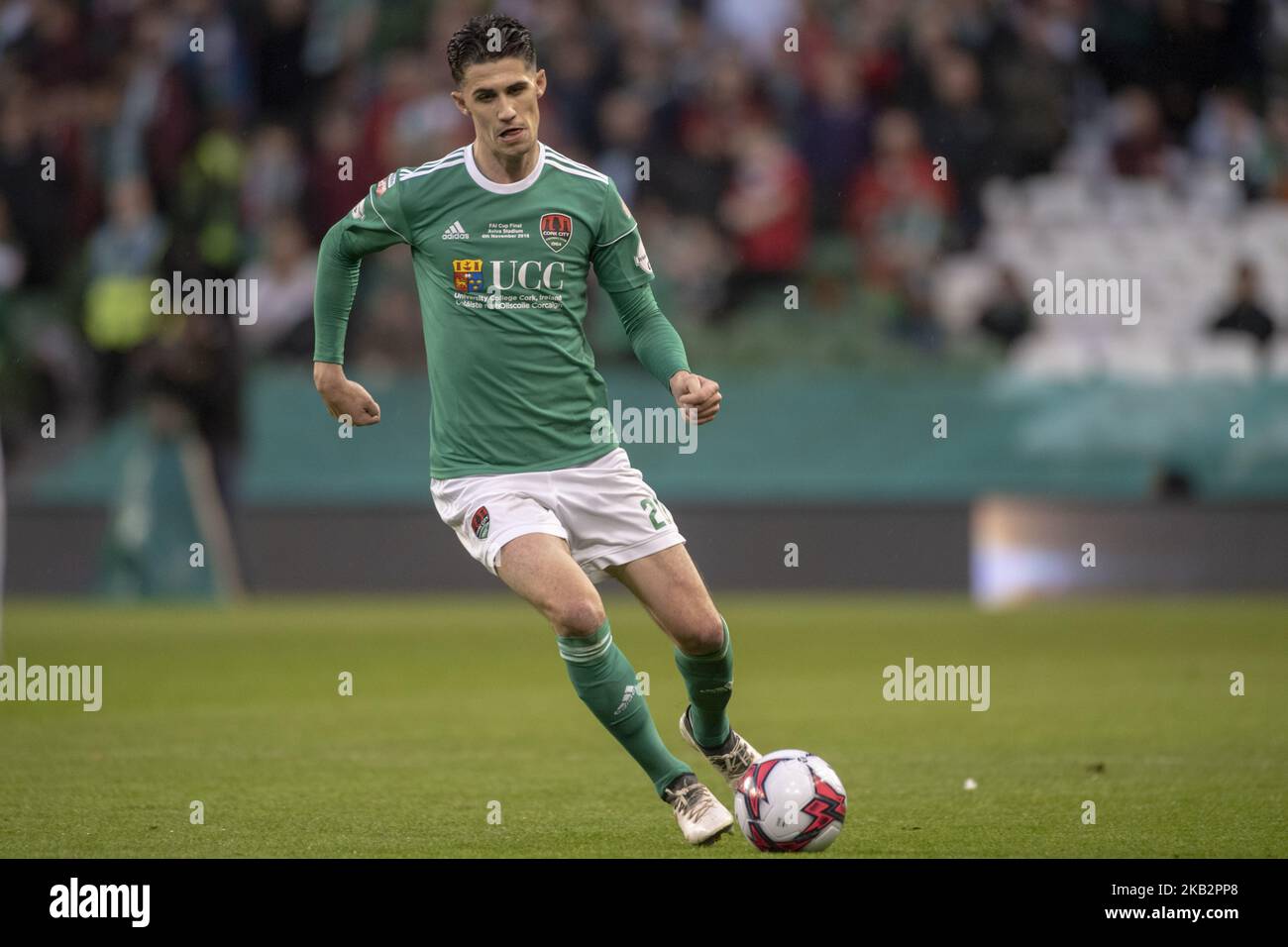 Shane Griffin of Cork controls the ball during the Irish Daily Mail FAI ...