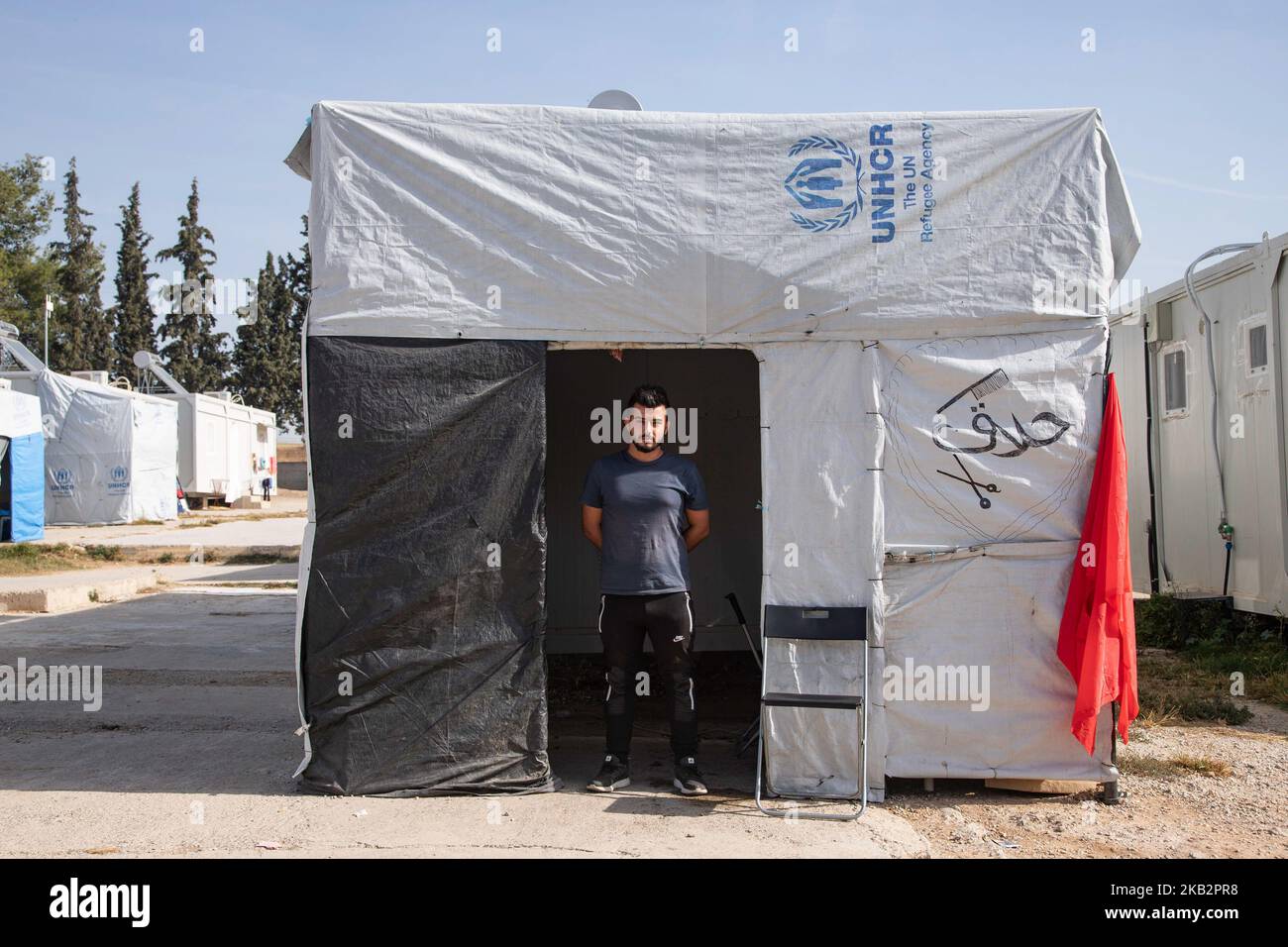 Tents of newcomers in Diavata Refugee Camp, Greece, on 2 November 2018 ...