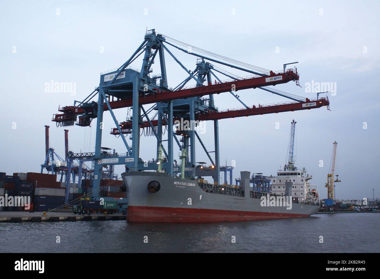 The activities on the Port of Tanjung Priok, Jakarta on November 1 ...