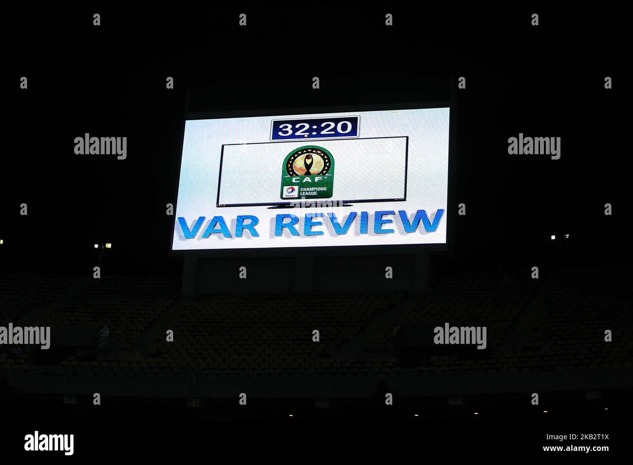 Var Review during their first leg of Final African Champions League CAF ...