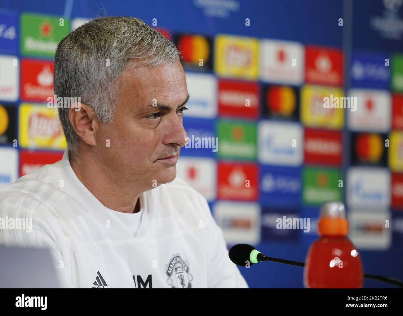 Jos Mourinho during Champions League press conference before the match ...