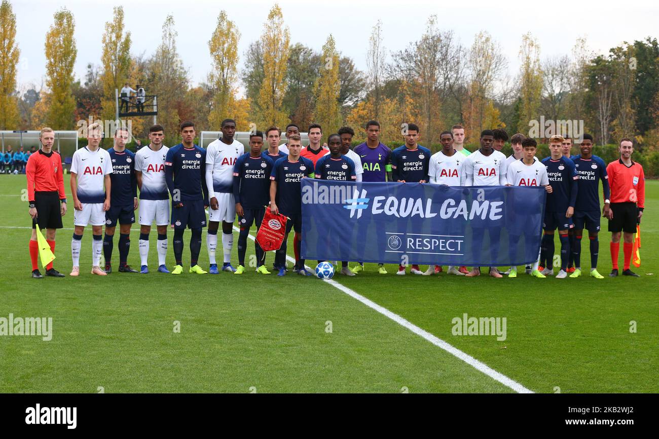 Enfield, UK. 06 November, 2018 PSV Eindhoven and Tottenham Hotspur line ...