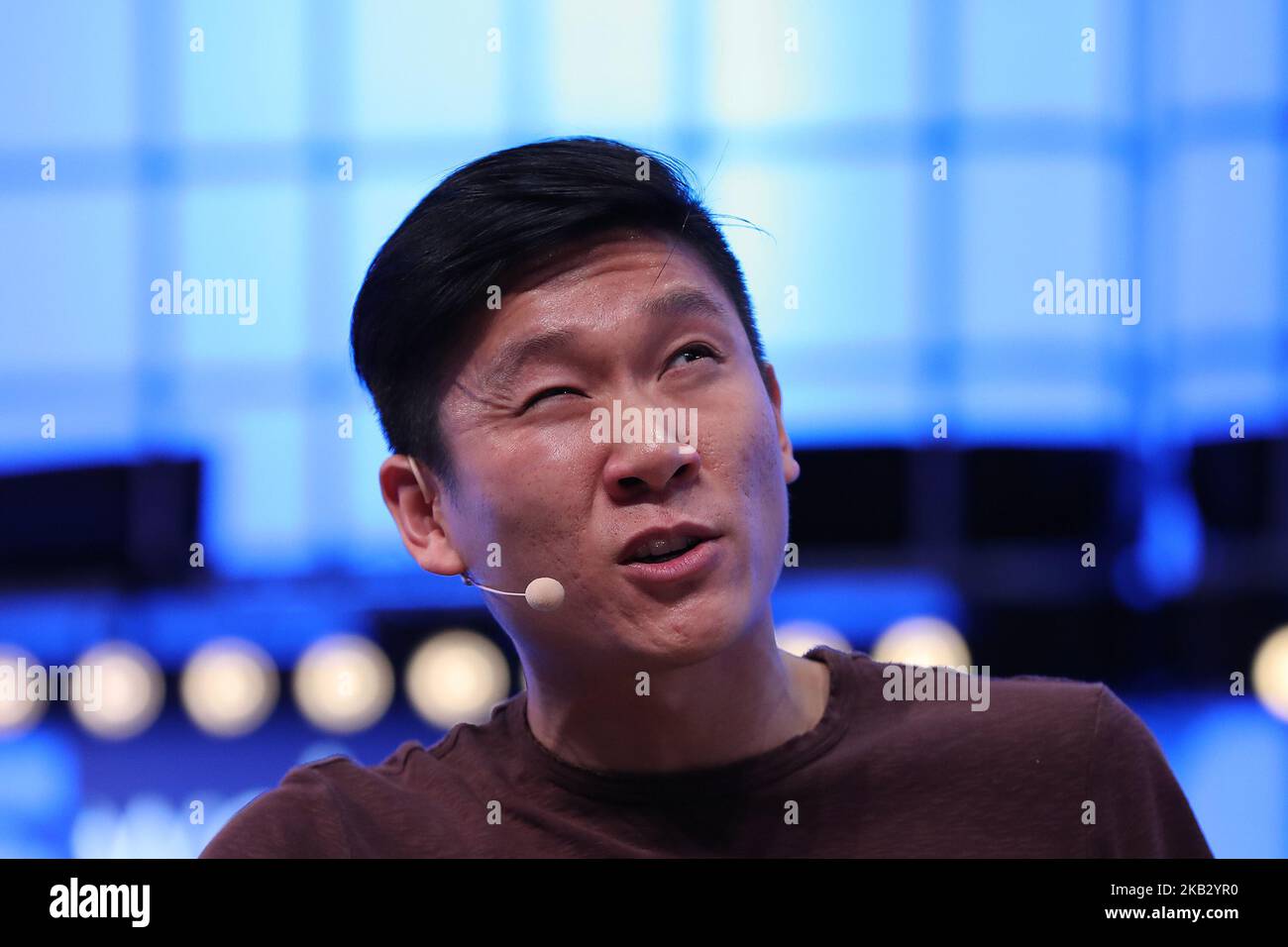 Patreon Co-founder & President Sam Yam speaks during the Web Summit ...