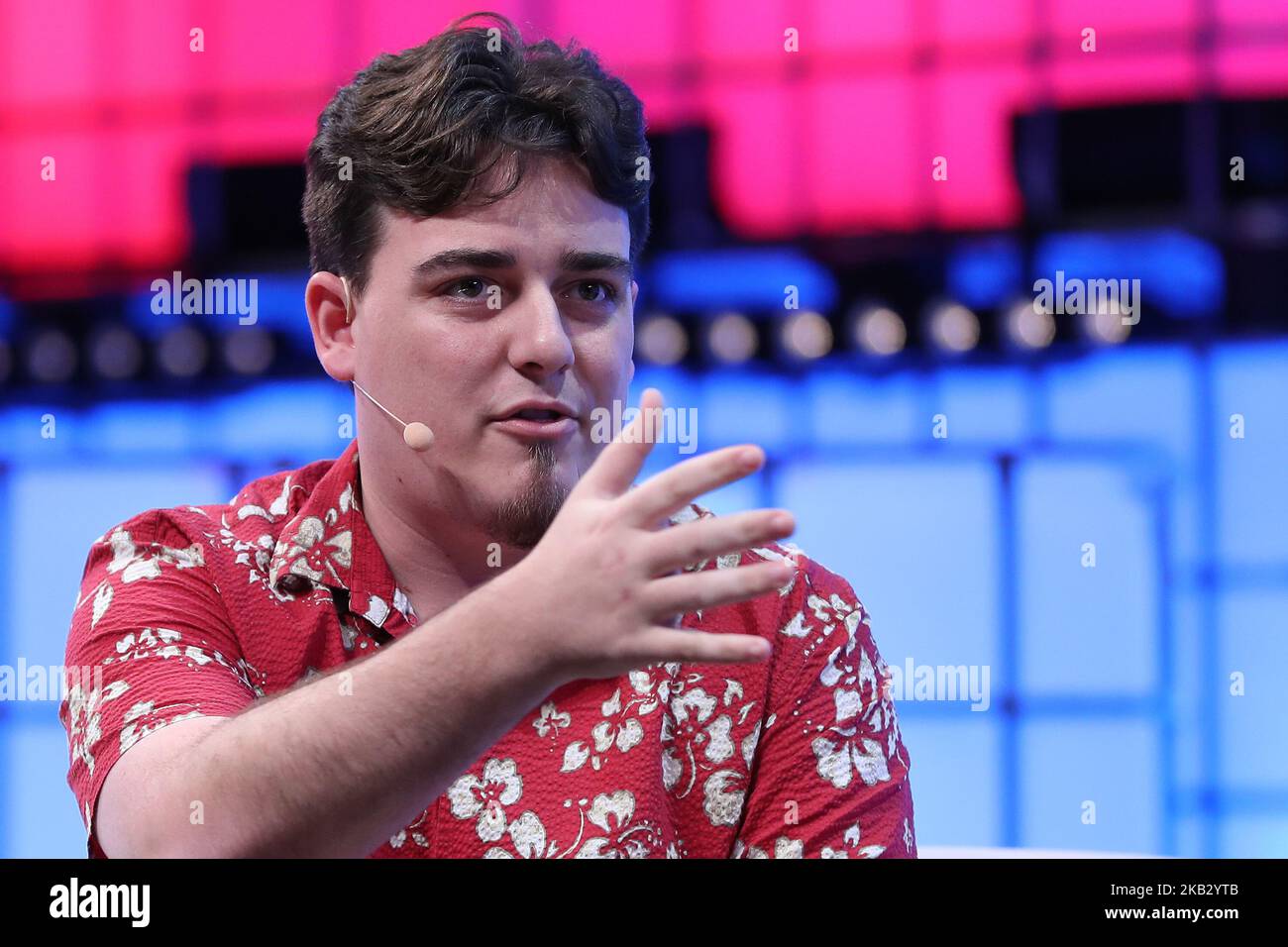 Oculus and Anduril Founder Palmer Luckey speaks during the Web Summit ...