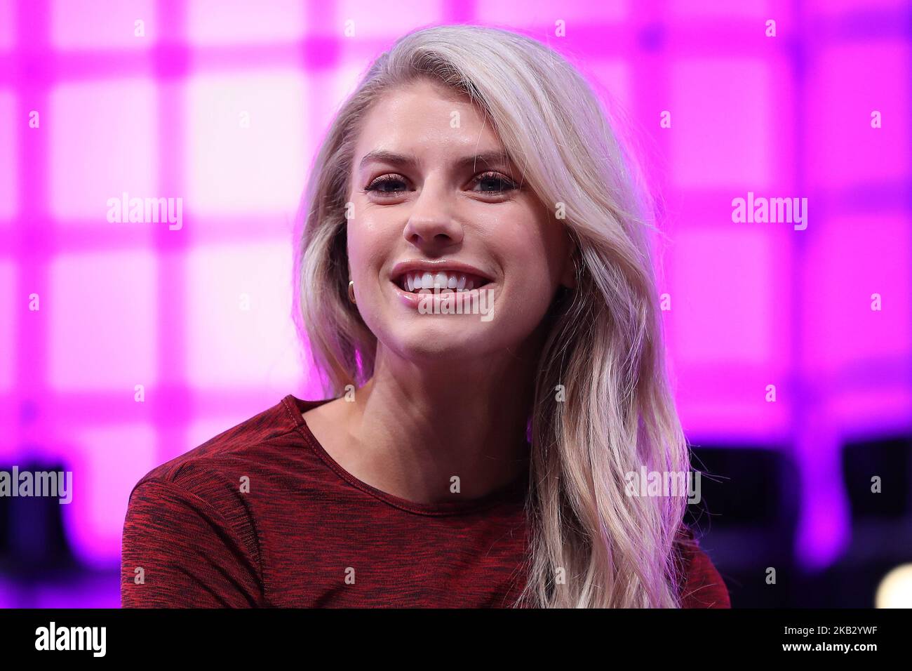Model & Actress Charlotte McKinney speaks during the Web Summit 2018 in ...
