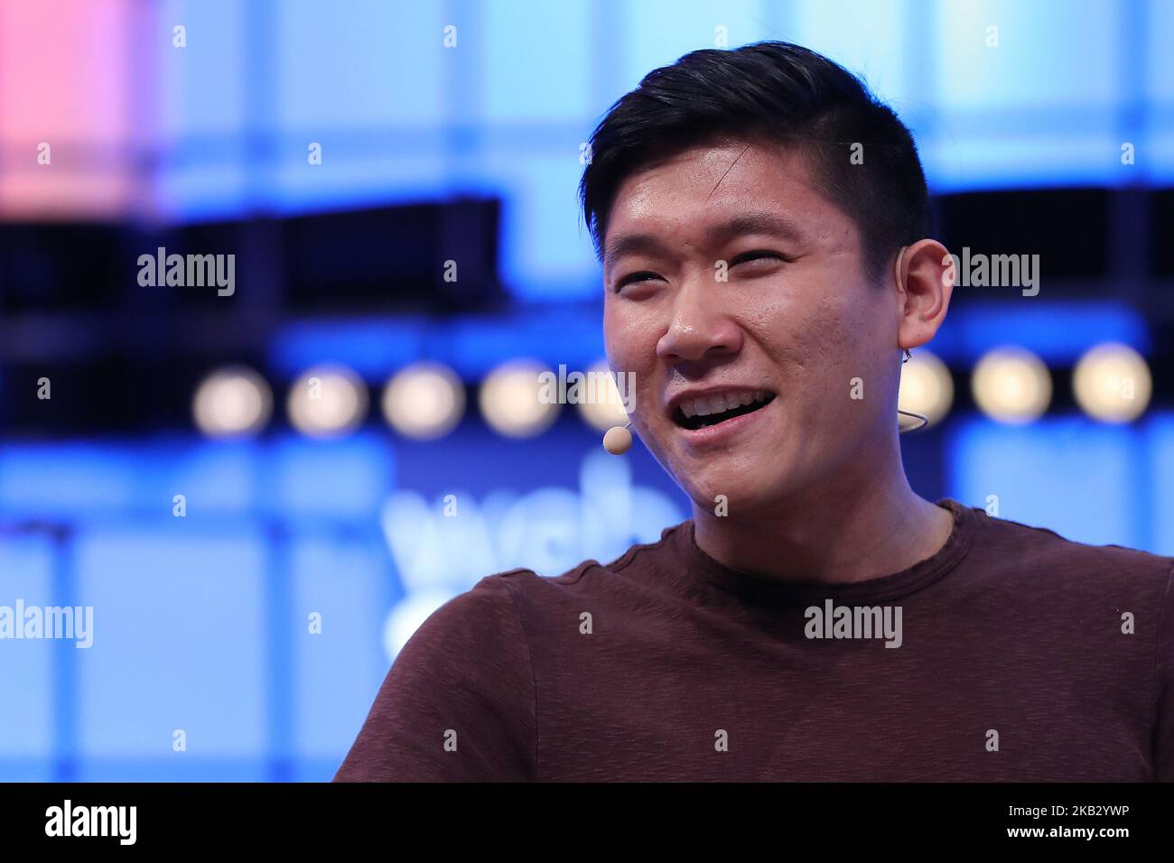 Patreon Co-founder & President Sam Yam speaks during the Web Summit ...