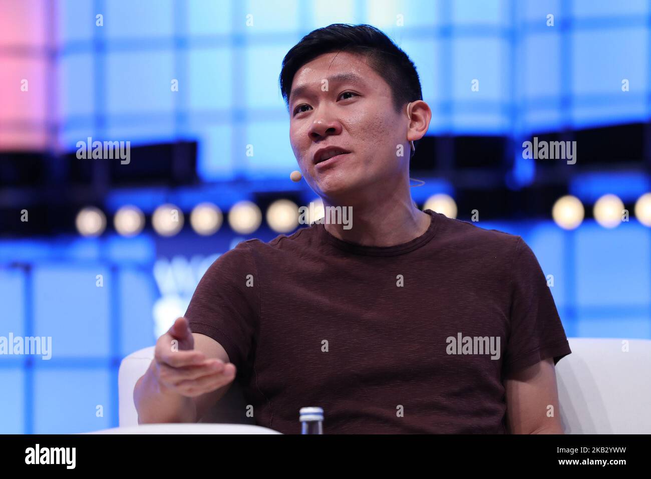 Patreon Co-founder & President Sam Yam speaks during the Web Summit ...
