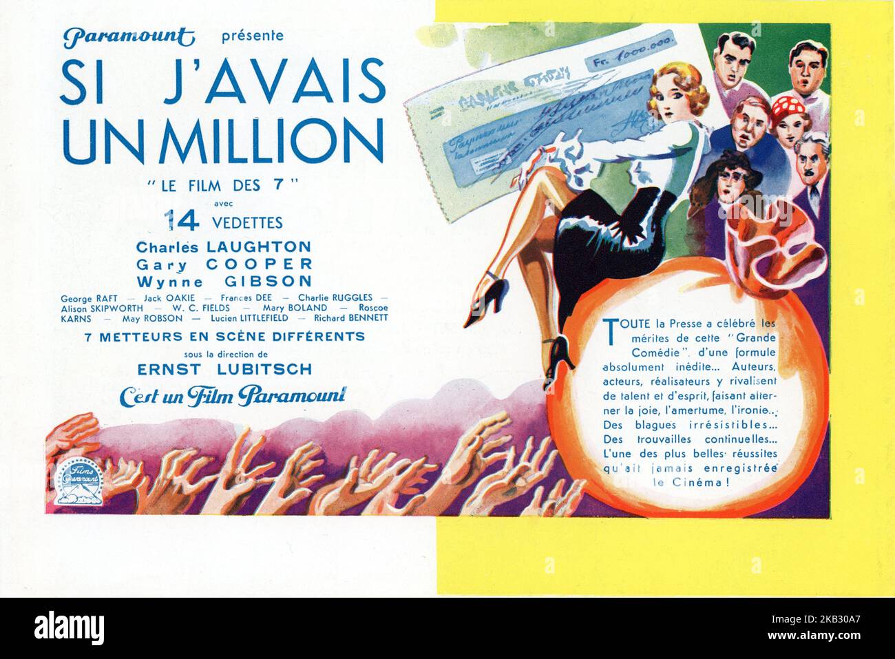 French Promotional Artwork for CHARLES LAUGHTON GARY COOPER WYNNE ...