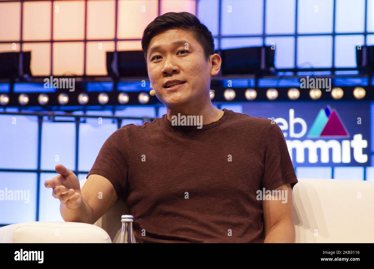 Patreon Co-founder And President Sam Yam speaks during the Web Summit ...
