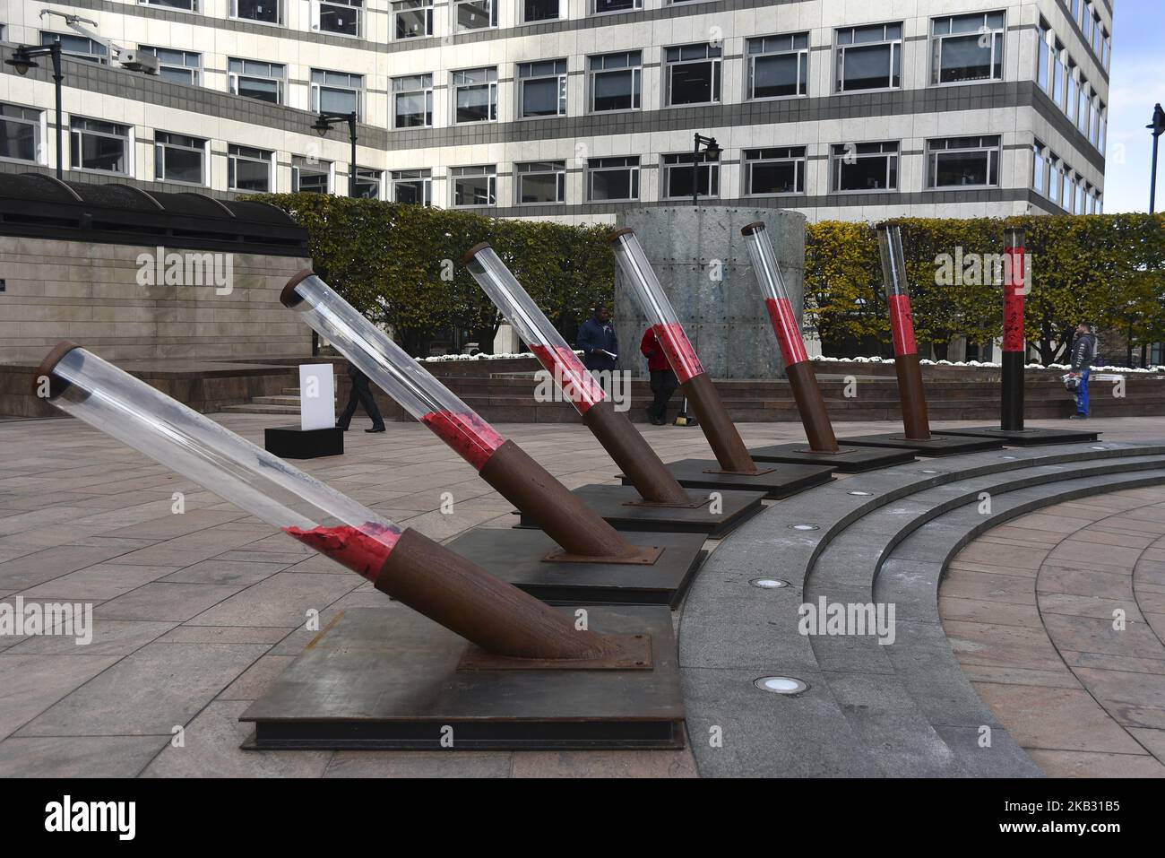 Fallen Soldier art work is pictured at Canary Wharf, London on November ...