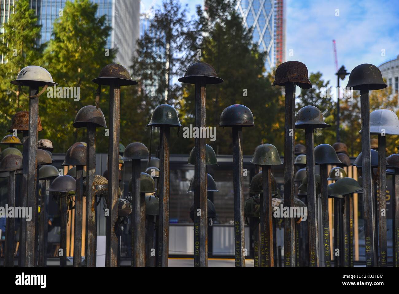 Lost Soldiers art work is pictured at Canary Wharf, London on November ...