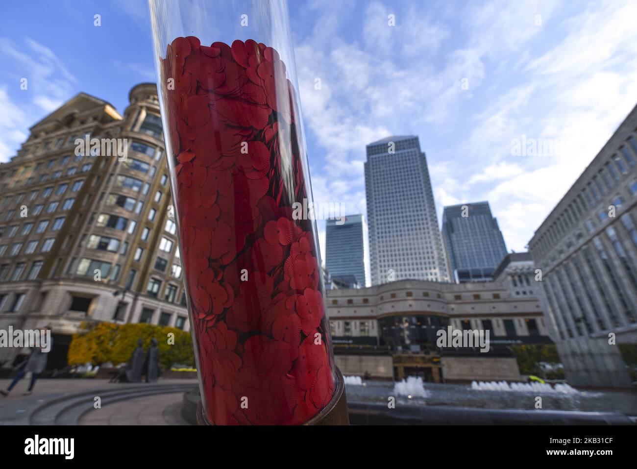 Fallen Soldier art work is pictured at Canary Wharf, London on November ...