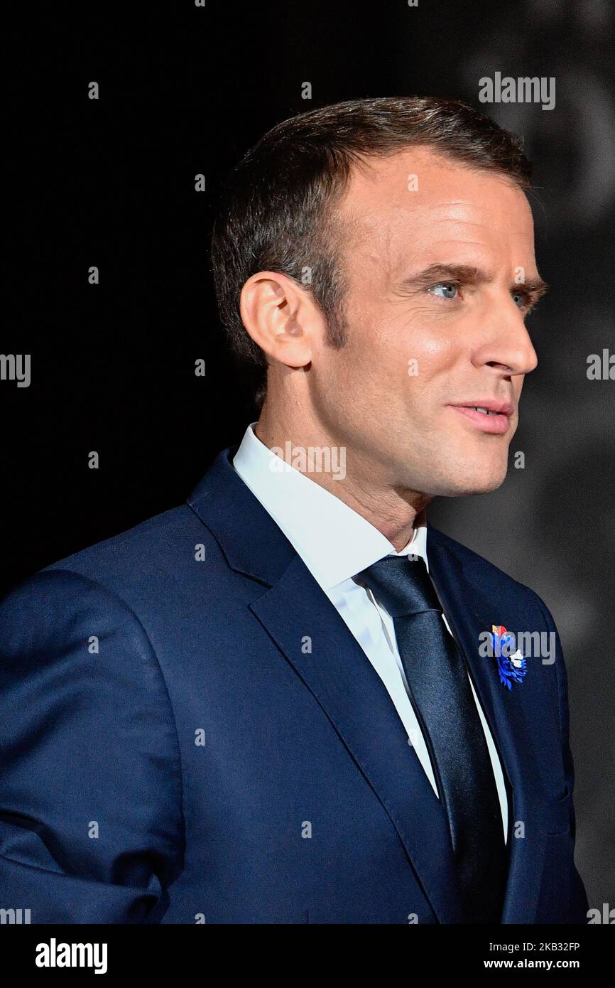 Emmanuel Macron, President of the French Républic and the first lady ...