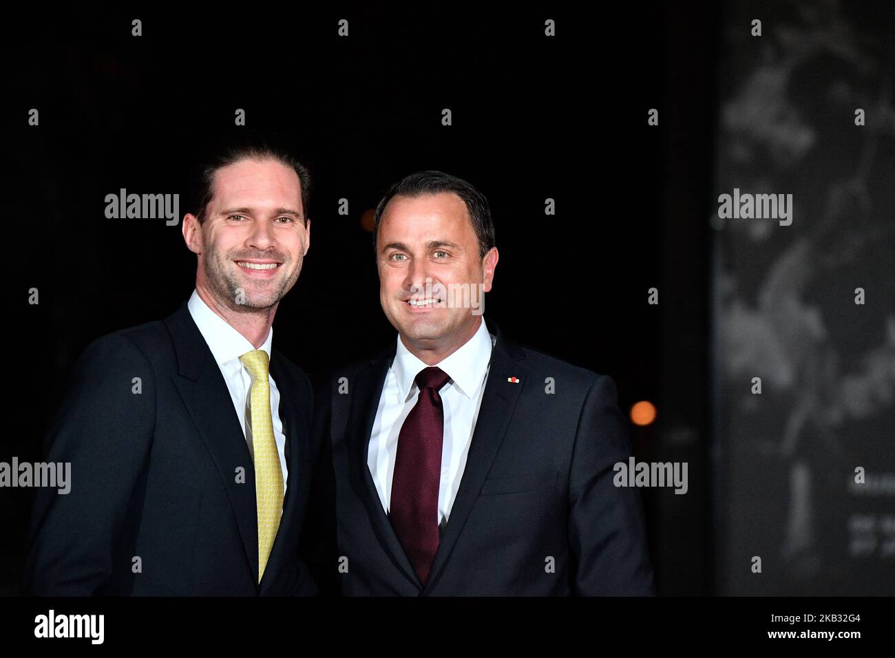 Prime Minister of Luxembourg, Xavier Bettel and Gauthier Destenay at ...