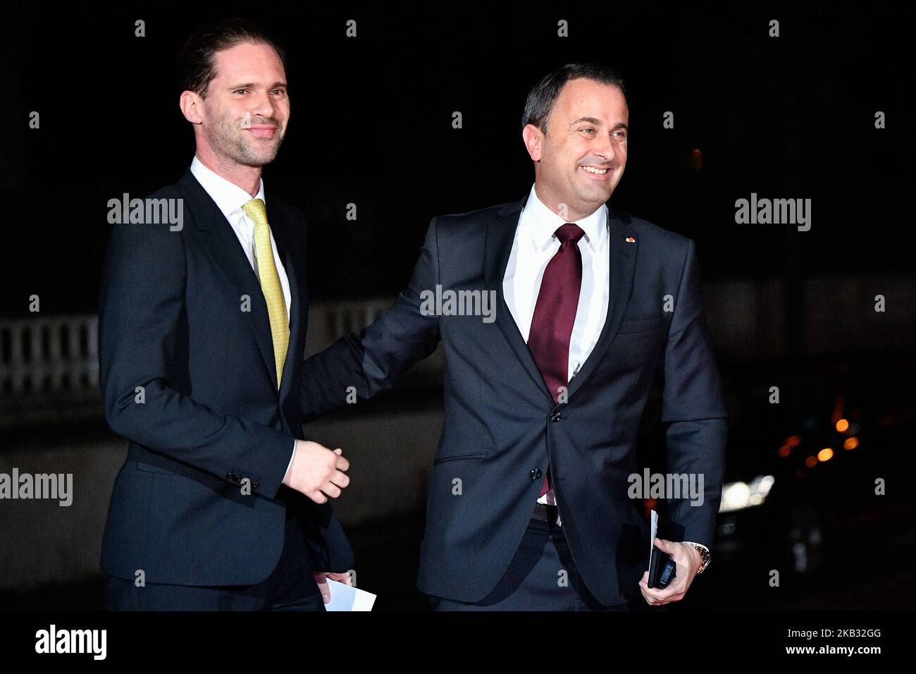 Prime Minister of Luxembourg, Xavier Bettel and Gauthier Destenay at ...