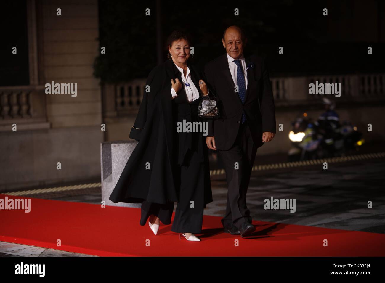 French Minister for Europe and Foreign Affairs Jean-Yves Le Drian (L ...