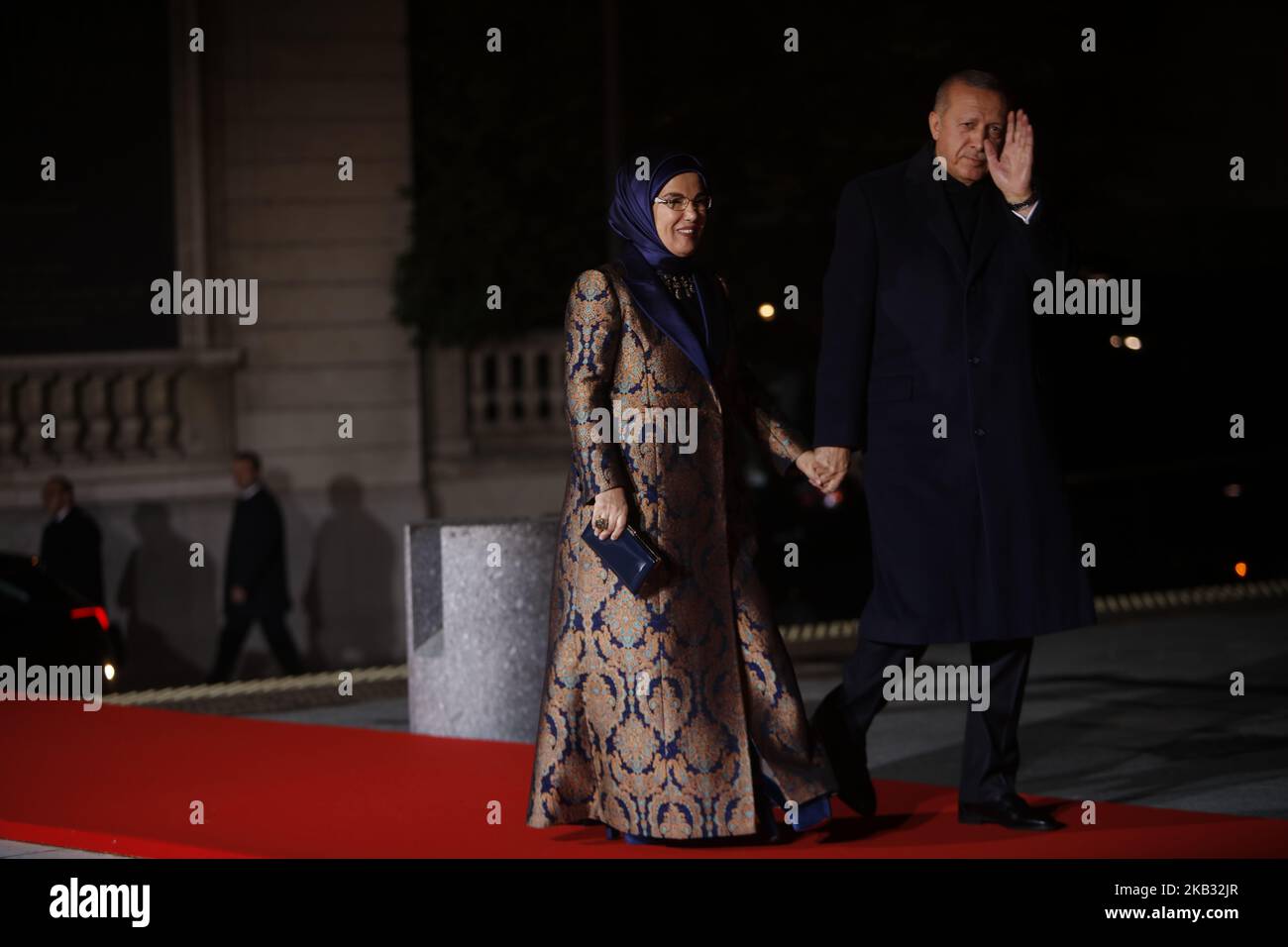 President of Turkey, Recep Tayyip Erdogan (R) and his wife Emine ...