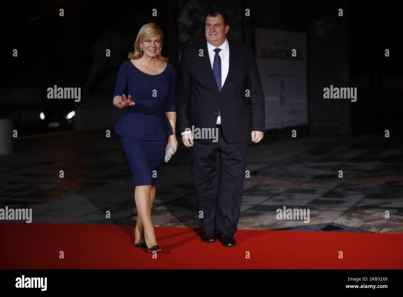 Croatia's President Kolinda Grabar-Kitarovic and her husband attend a ...