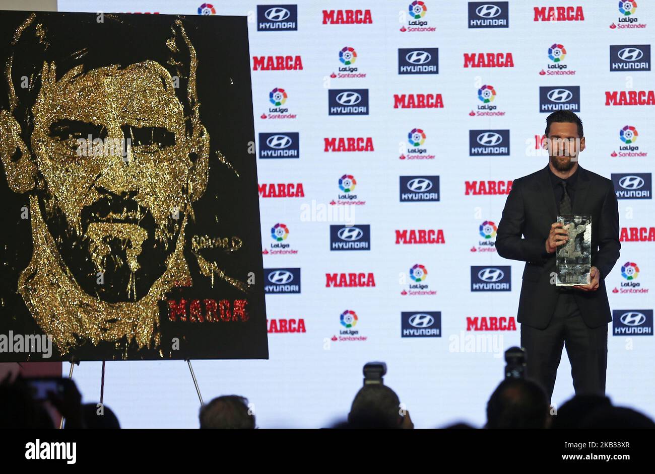 Fc barcelonas lionel messi poses hi-res stock photography and images ...