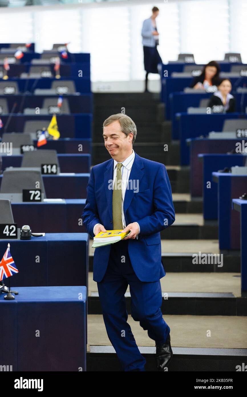 British MEP and former Leader of UKIP Nigel Farage into European ...