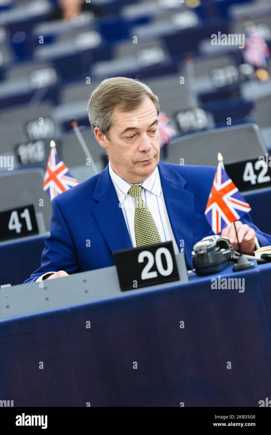 British MEP and former Leader of UKIP Nigel Farage into European ...