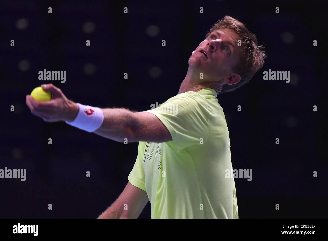 Kevin Anderson of South Africa is seen in action in his training ...