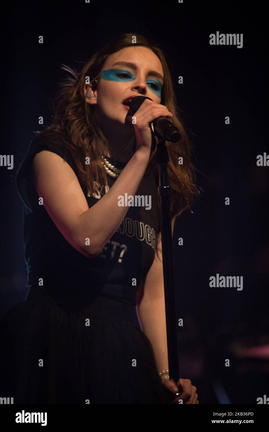 Lauren Mayberry of the scottish synth-pop band Chvrches performing live ...
