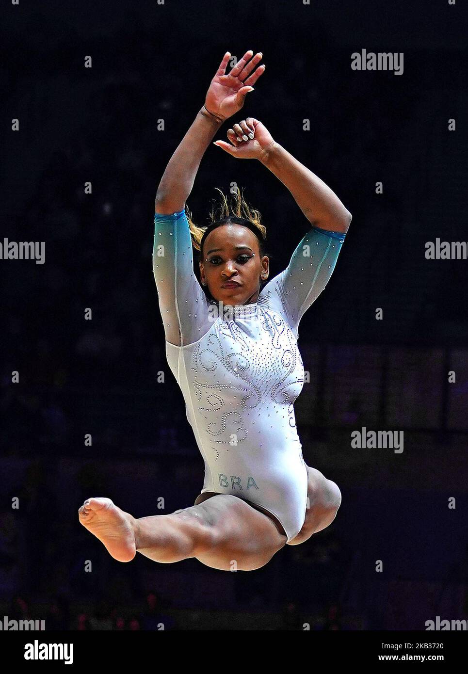Brazil's Rebeca Andrade competes on the floor in the women's individual ...