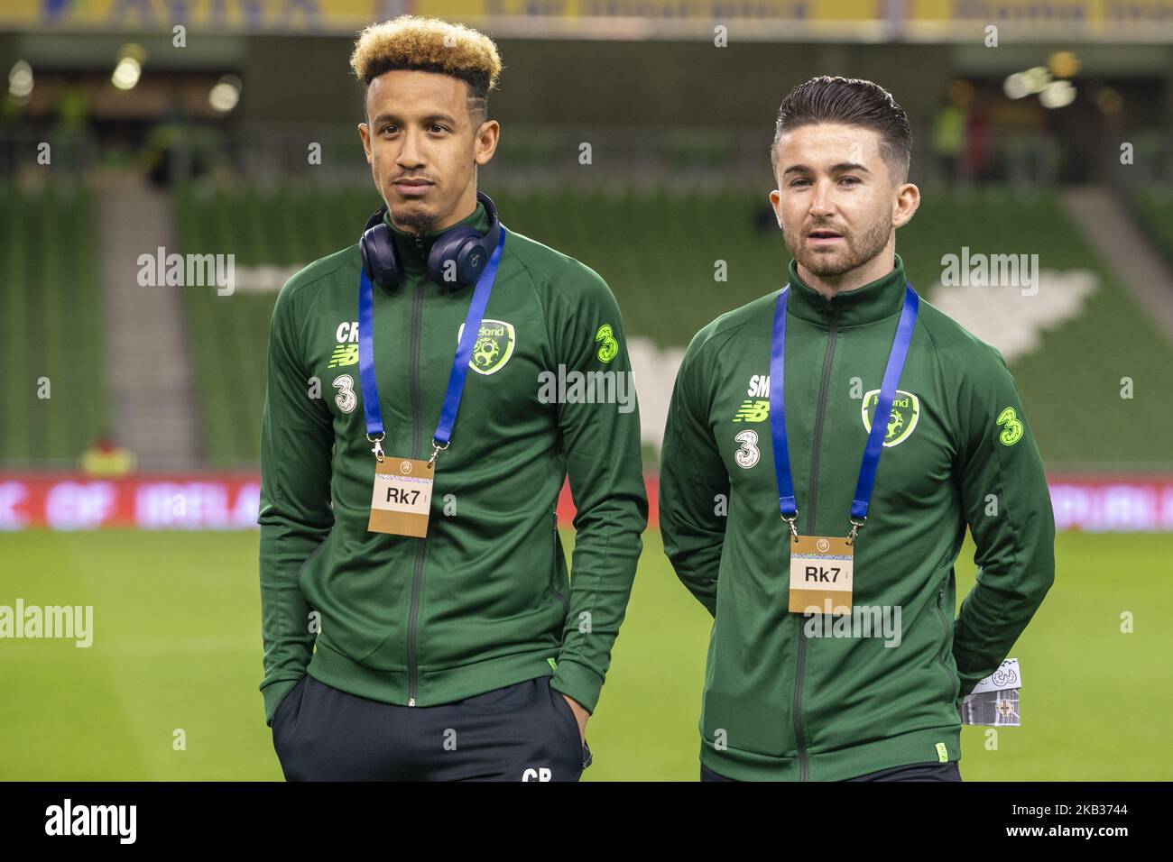 Callum Robinson and Sean Maguire of Ireland during the International ...