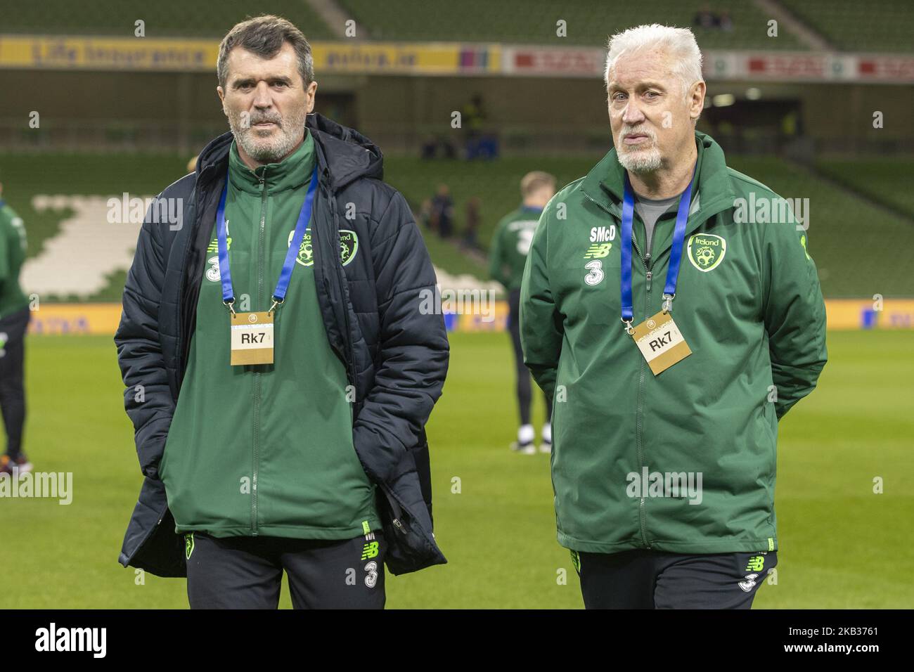 Irish assistant manager Roy Keane and goalkeepiing coach Seamus ...