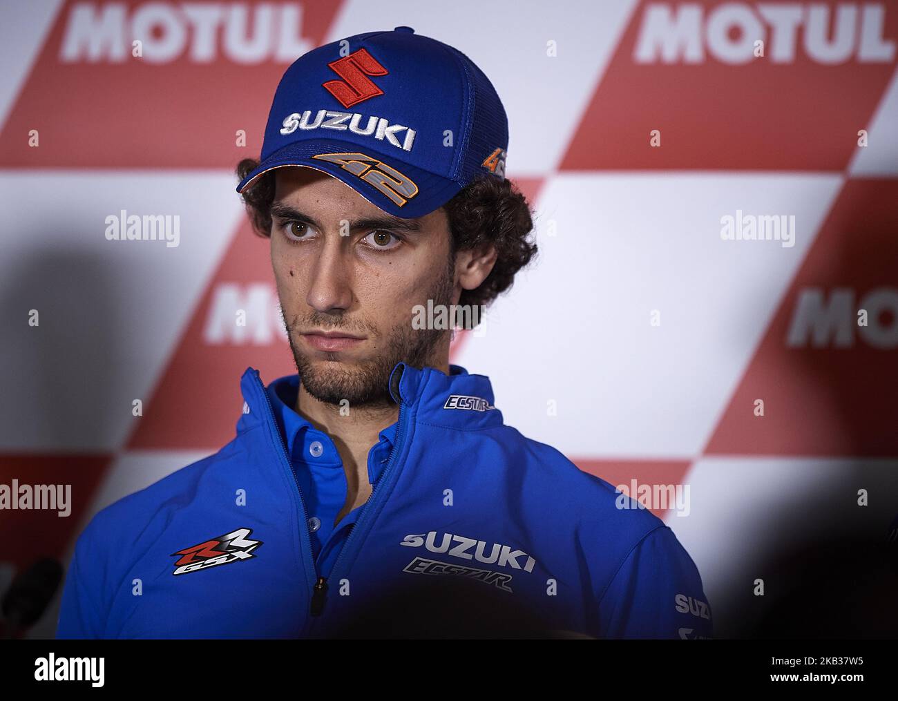 Motogp valencia rider motor press conference alex rins hi-res stock ...
