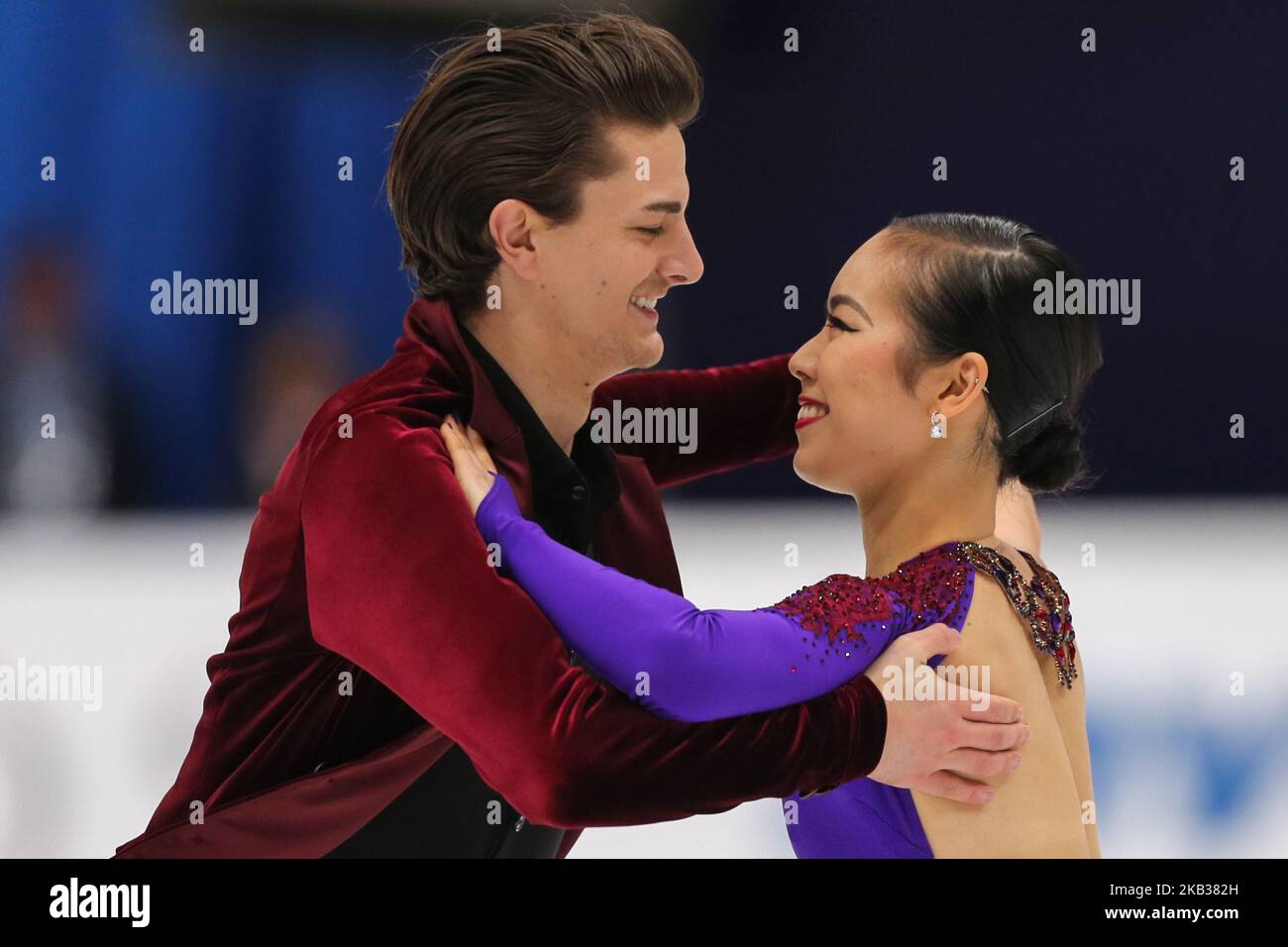 Misato Komatsubara and Tim Koleto of Japan skate during their ice dance ...