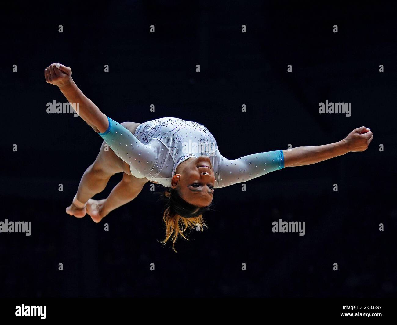 Brazil's Rebeca Andrade competes on the floor in the women's individual ...