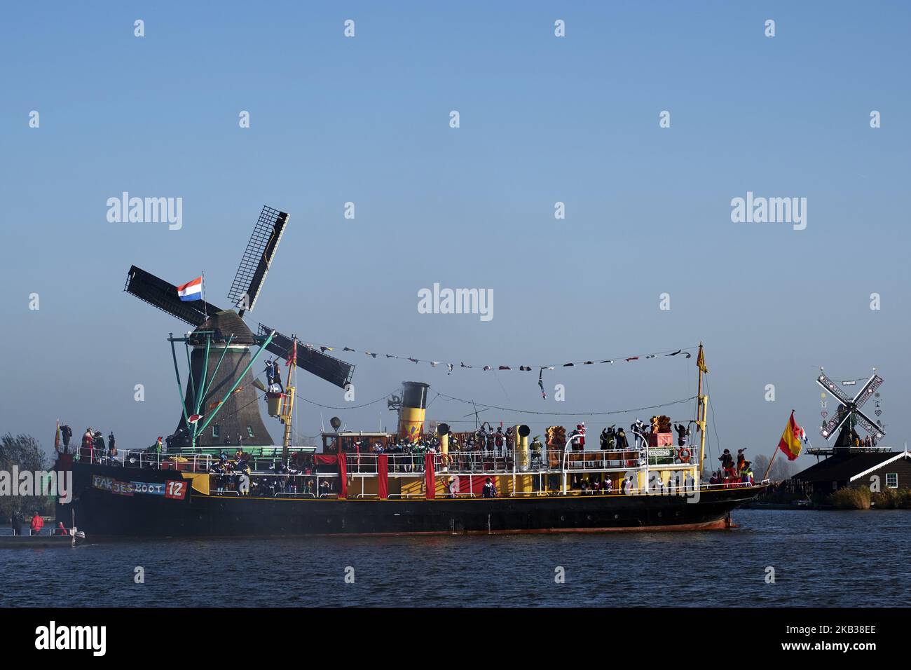 The boat in which St. Nicholas and his assistants arrives in the city ...