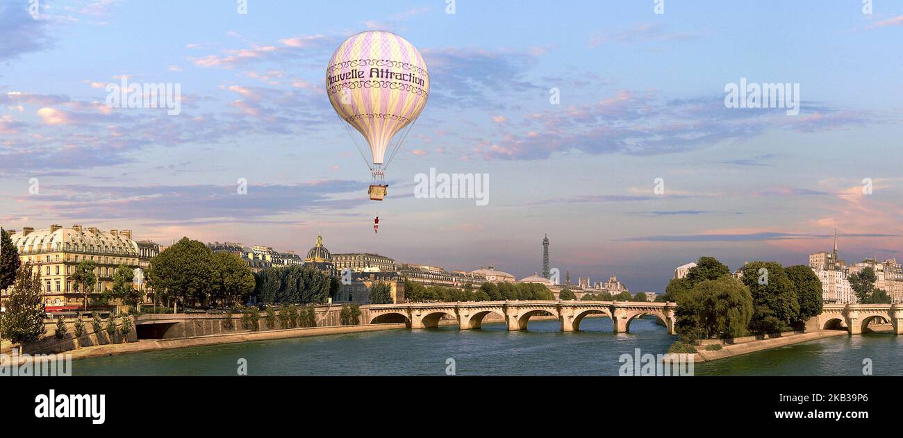 AROUND THE WORLD IN 80 DAYS, HOT AIR BALLOON FLIES OVER PARIS, 2004 ...