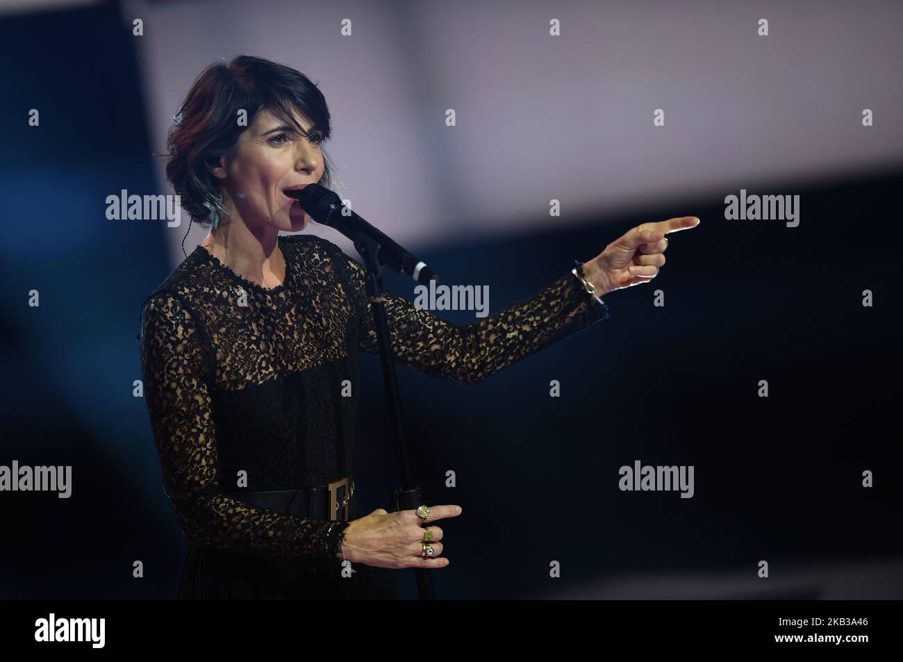 Italian singer Giorgia attends 'Che Tempo Che Fa' tv show at Rai Milan ...