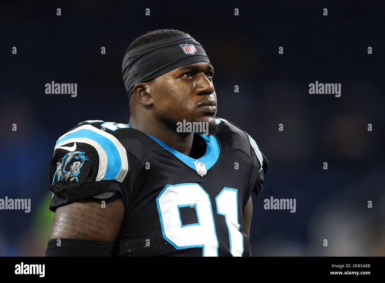 Carolina Panthers defensive end Bryan Cox (91) is seen during the first ...