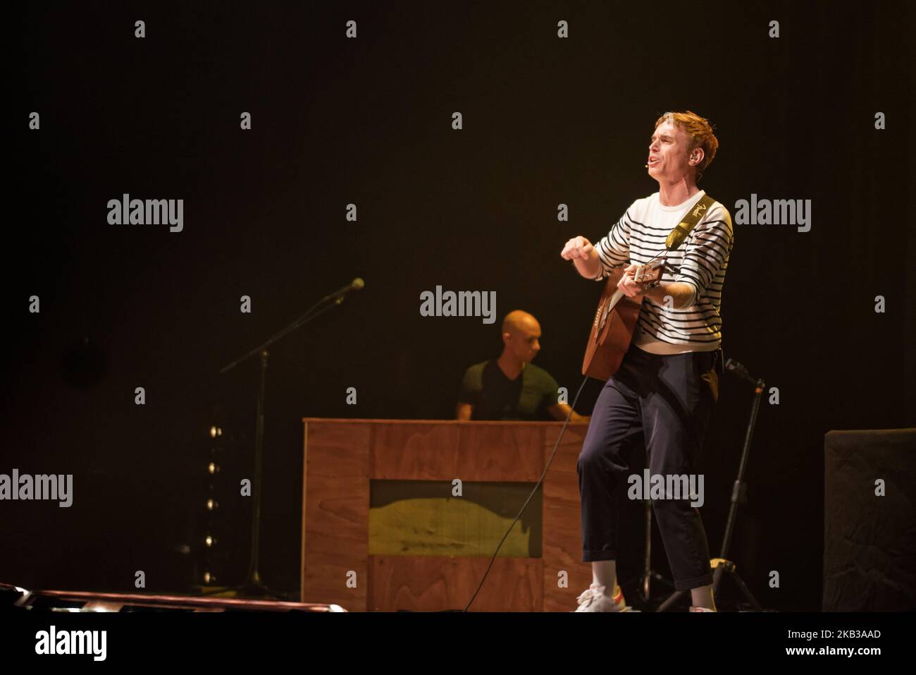 Singer Ben Mazué performs at Olympia Concert Hall in Paris, France, on ...
