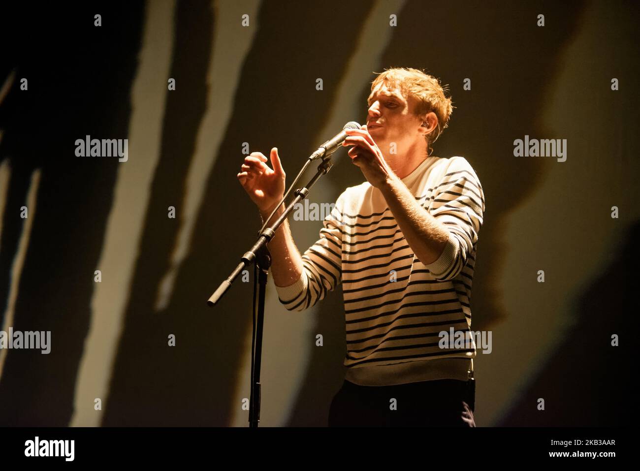 Singer Ben Mazué performs at Olympia Concert Hall in Paris, France, on ...