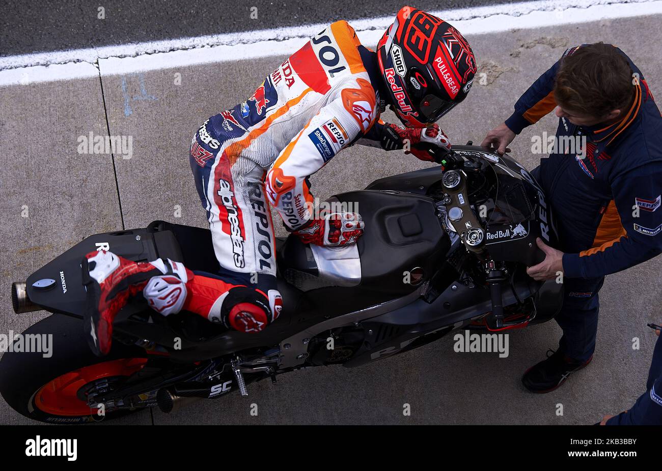 Motogp valencia rider motor test marc marquez hi-res stock photography ...