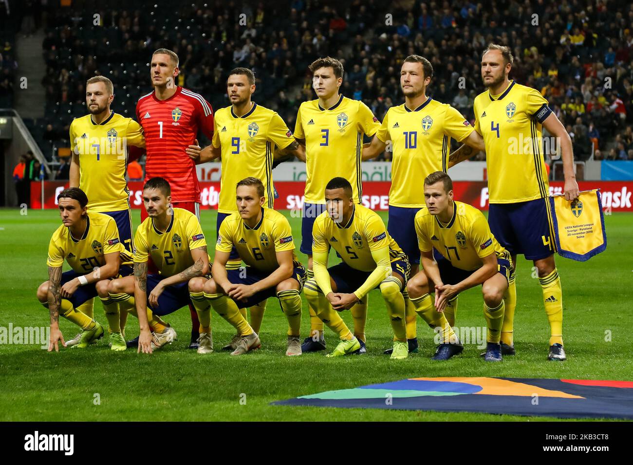Soccer Team Lineup In Stadium